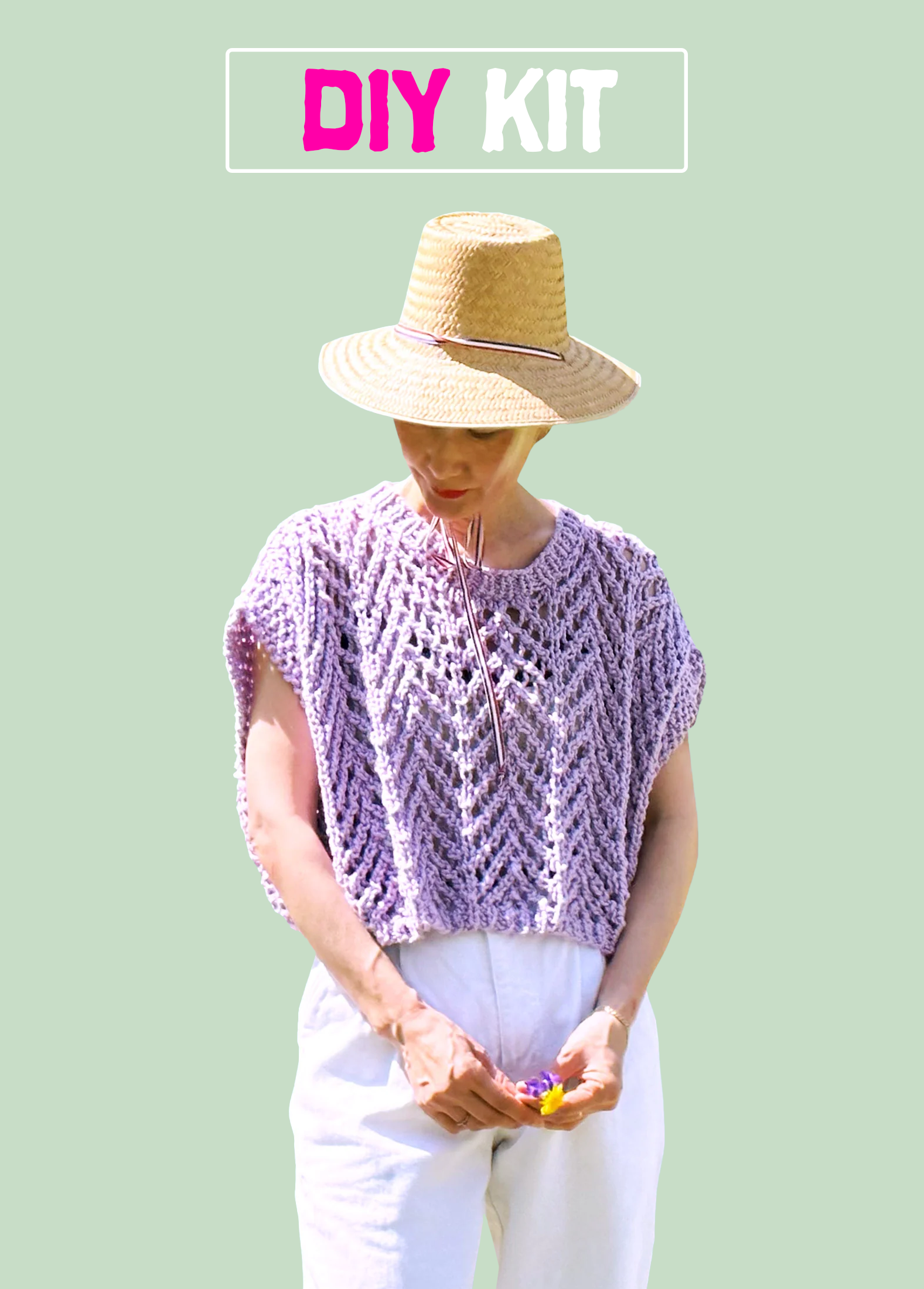 Fun Lacework Crop Top Knitting Project | Beginner-Friendly DIY Kit ...